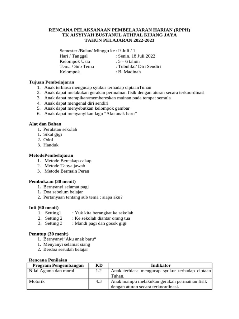 RPPH DIRIKU SEMINGGU - MEKKAH | PDF