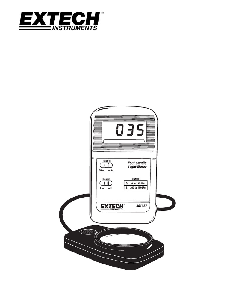 LUMINOMETRO EXTECH - MANUAL 401027 - DS-en | PDF | Sensor