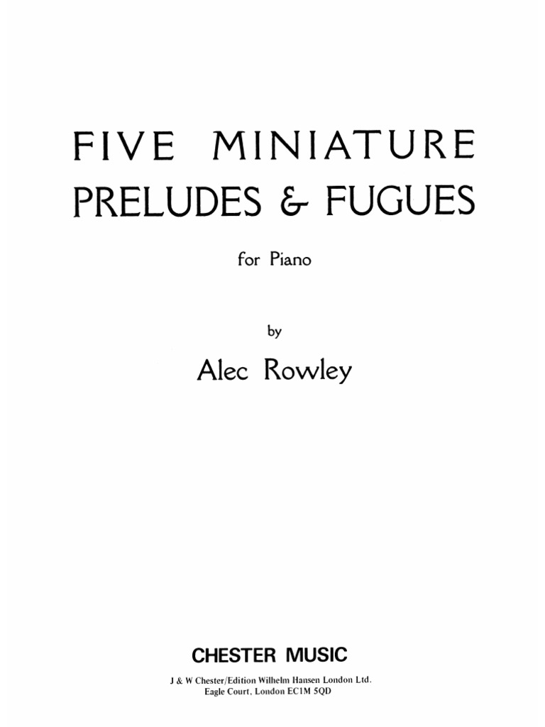 Alec Rowley Preludios e Fugas | PDF