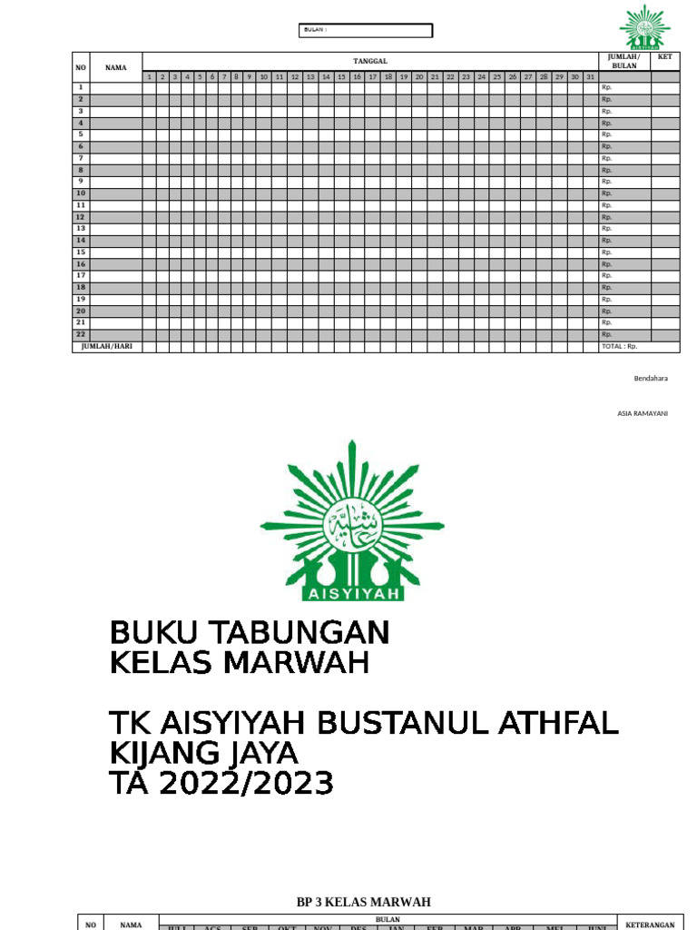 Format Tabungan TK | PDF