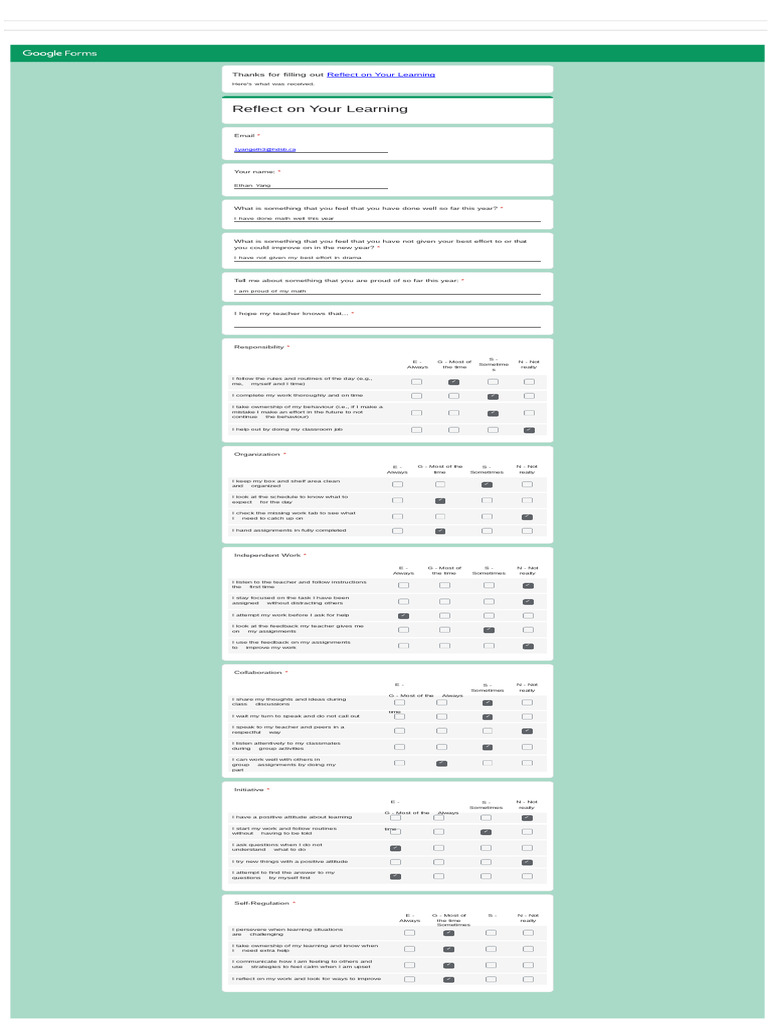 Halton District School Board Mail - Reflect on Your Learning | PDF ...