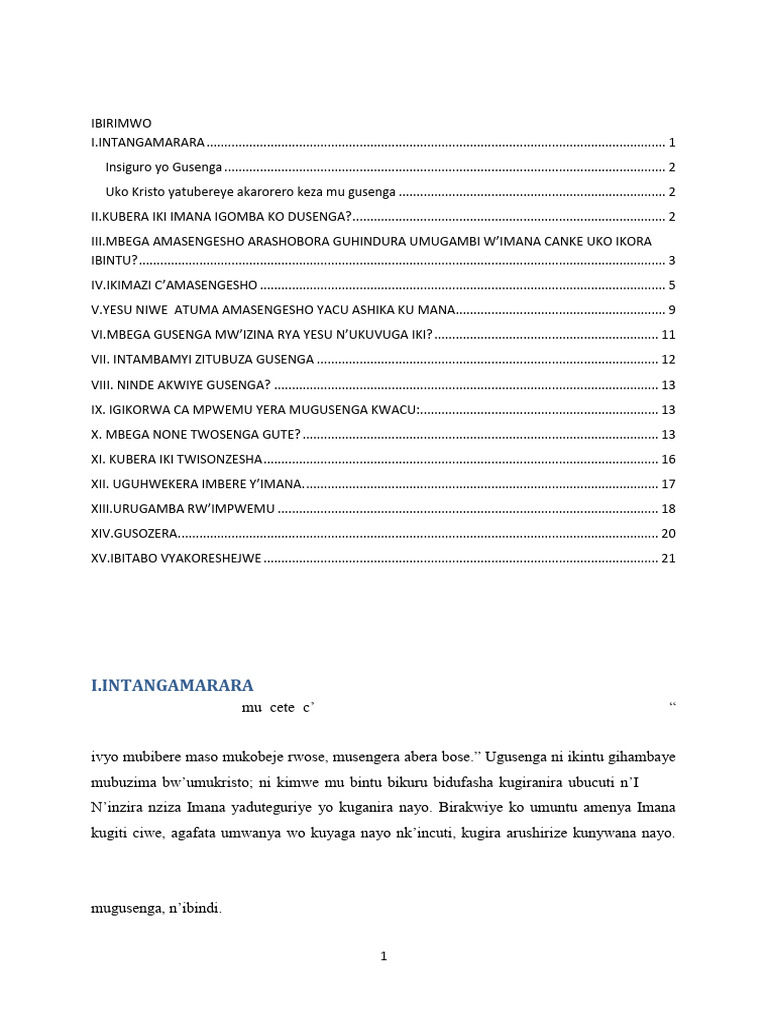 8. Amasengesho HBT | PDF