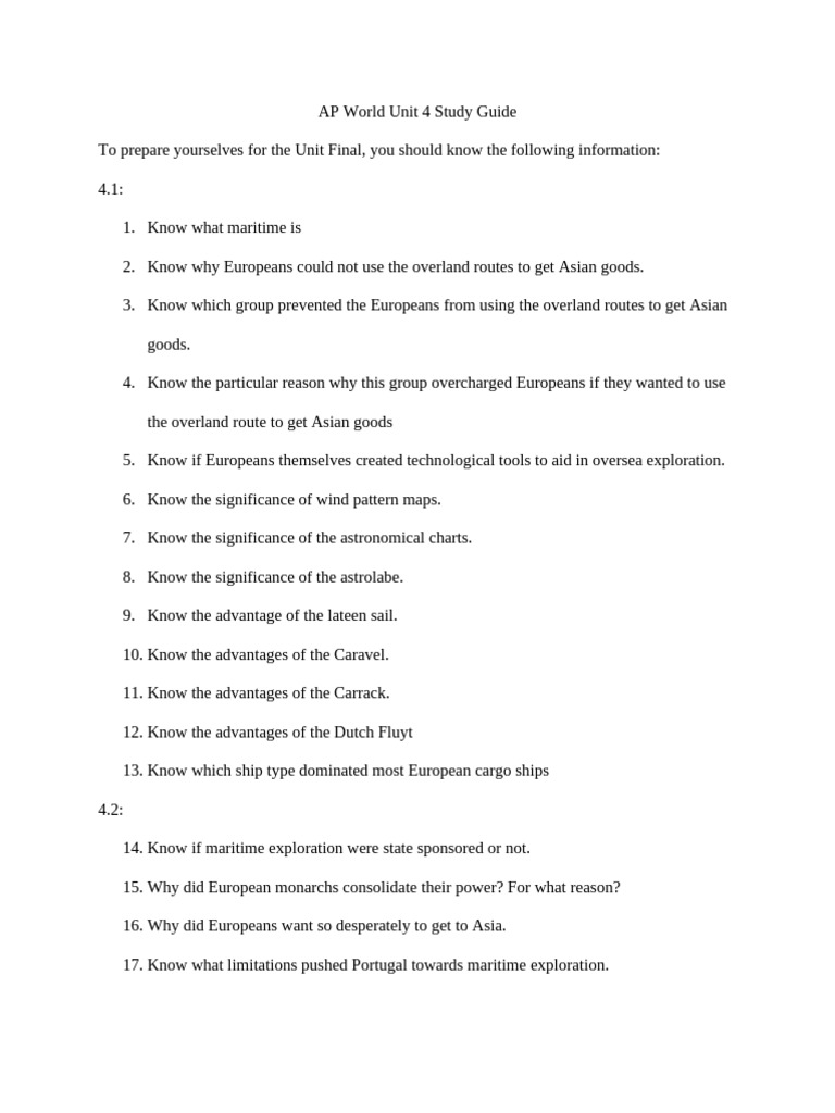 AP_World_Unit_4_Study_Guide | PDF | Slavery | Spanish Empire AP_World_Unit_4_Study_Guide | PDF | Slavery | Spanish Empire
