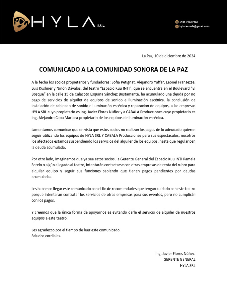 Comunicado Oficial | PDF