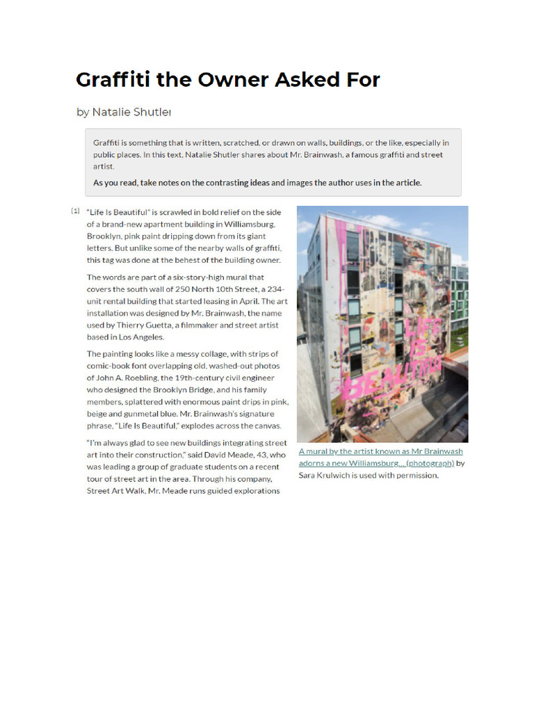 Reading - Graffiti | PDF