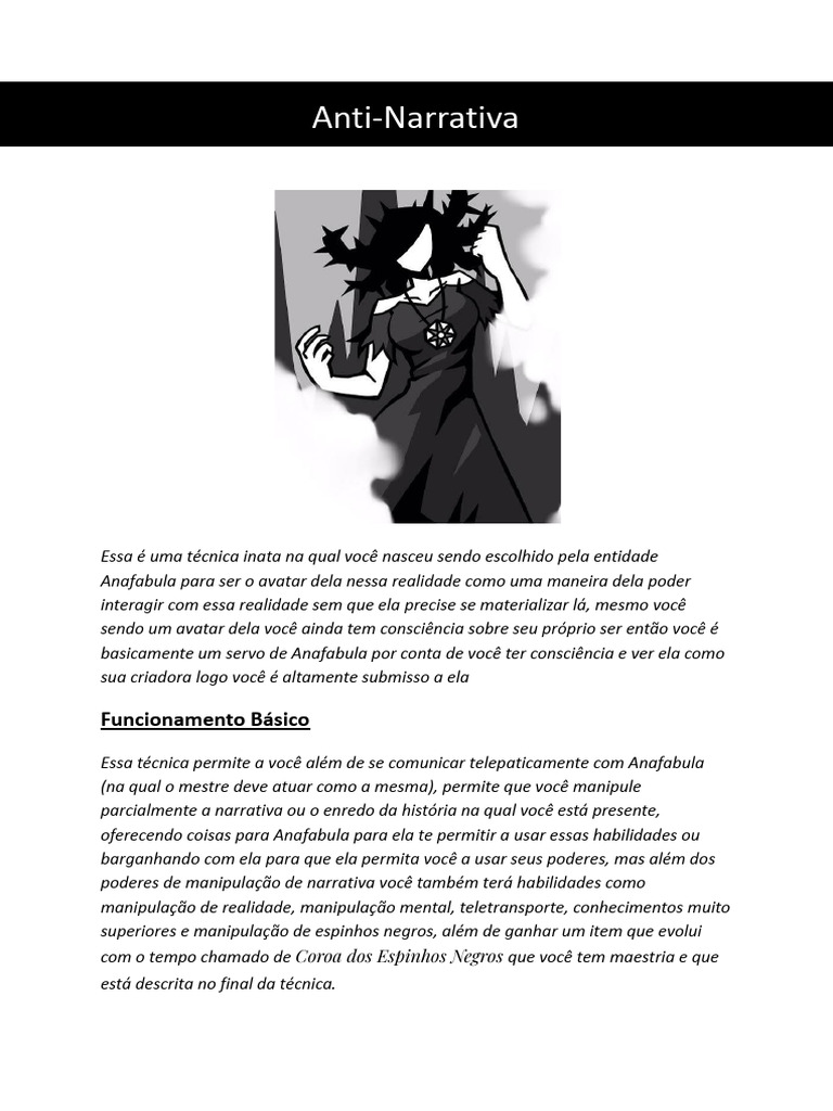 Anti-Narrativa (Anafabula) | PDF | Narrativa | Jogos de RPG