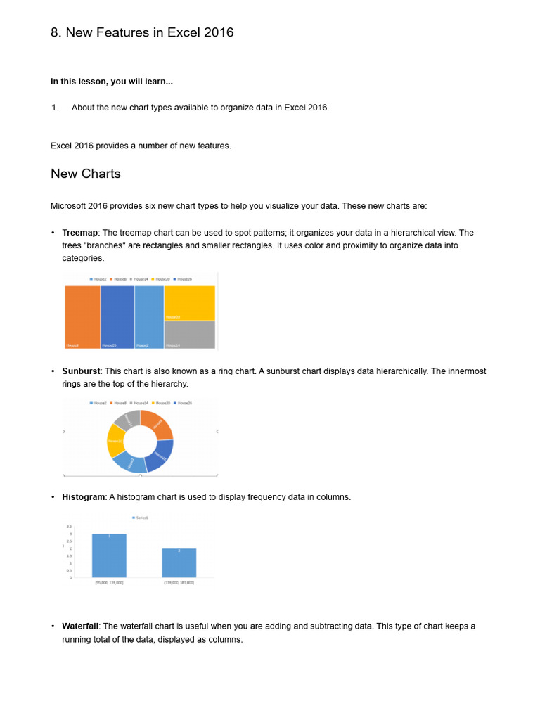 New Features in Excel 2016 | PDF | Quartile | Histogram