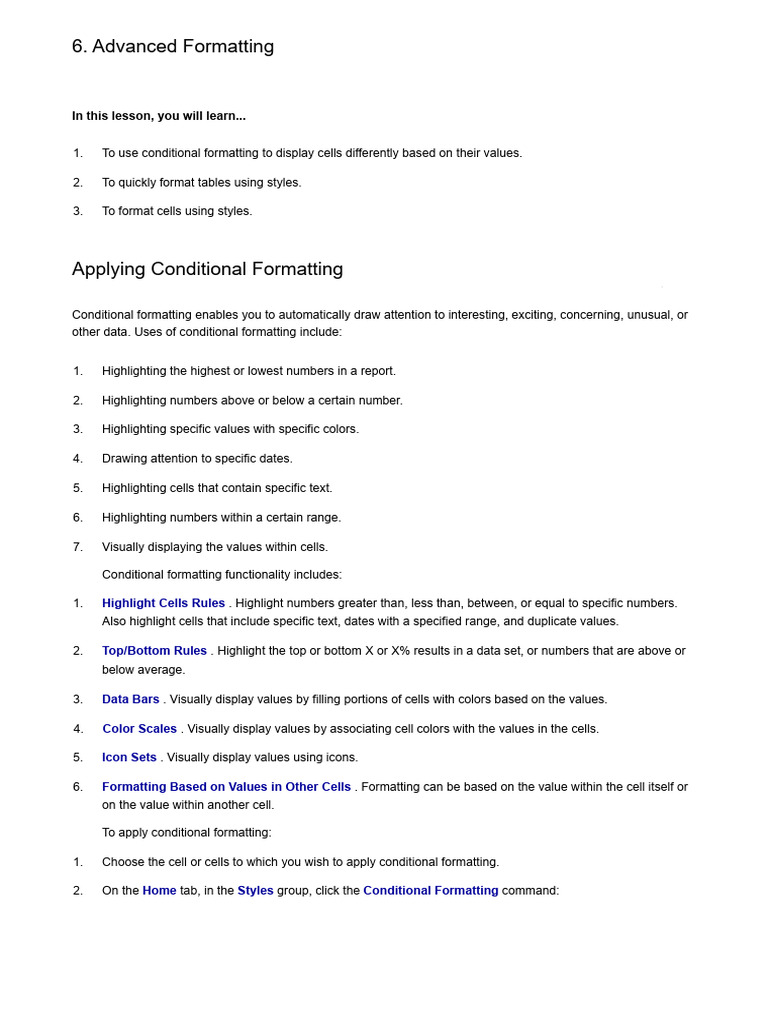 6 Advanced Formatting Pdf Menu Computing System Software