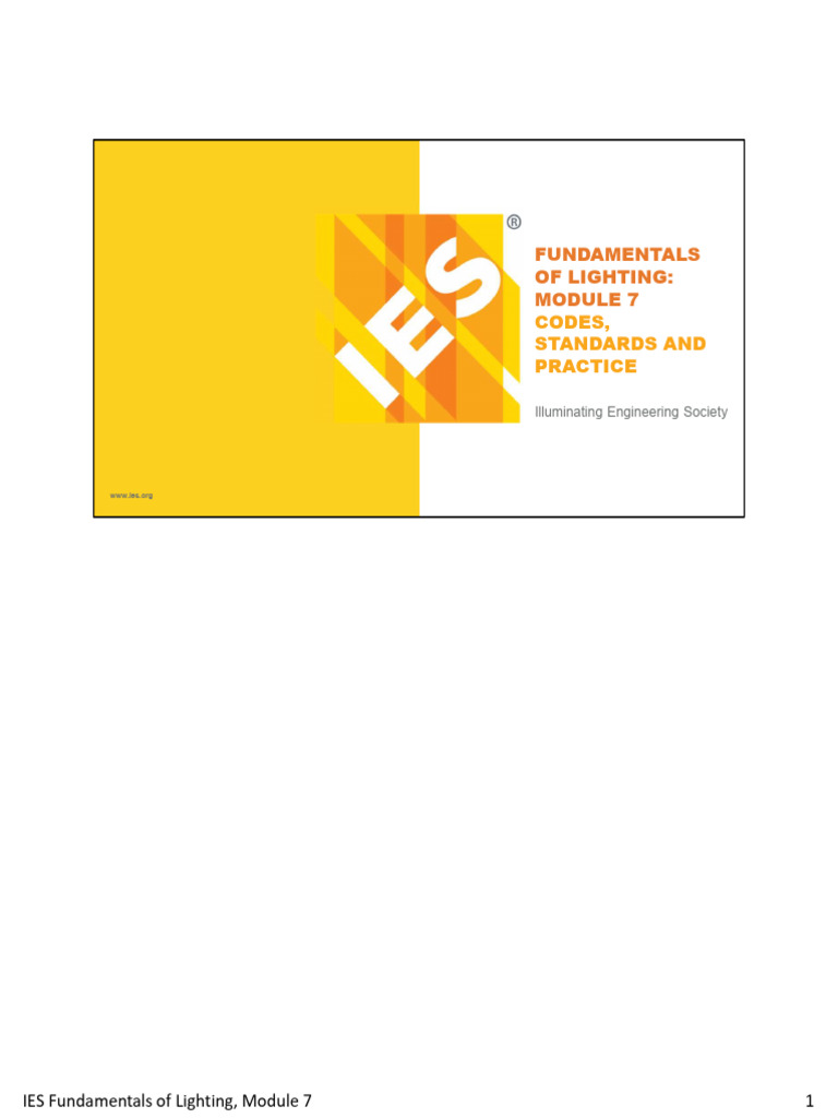 FOL Module 7 Codes, Standards, and Practice | PDF | Lighting