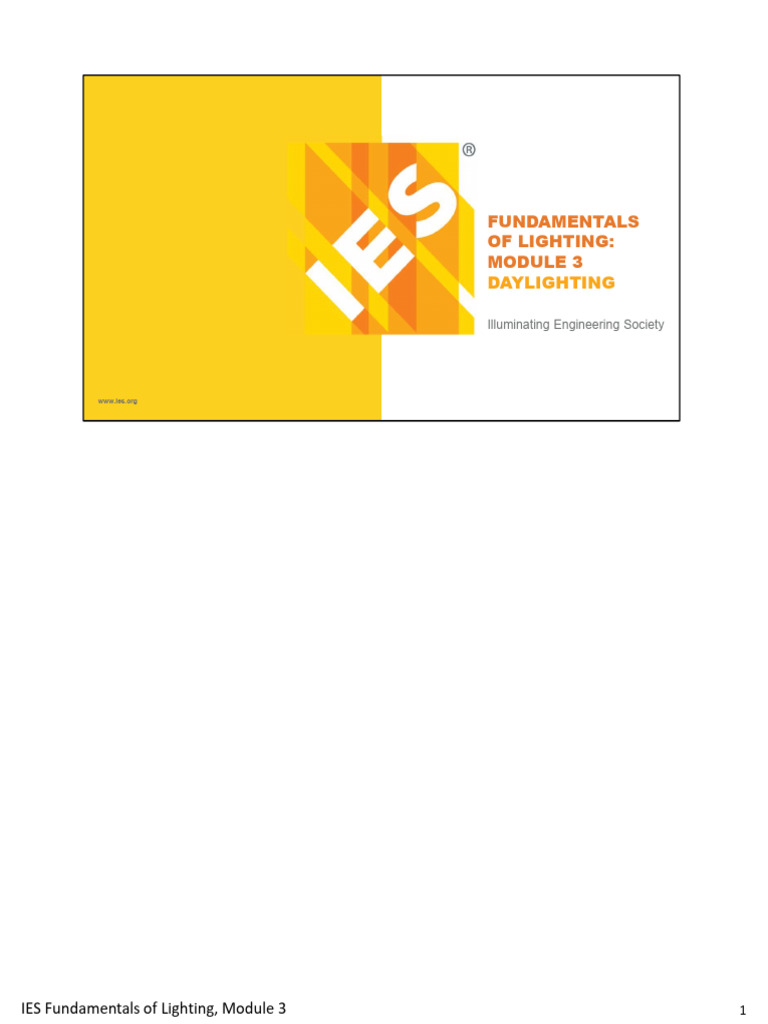 FOL Module 3 Daylighting | PDF | Lighting | Window