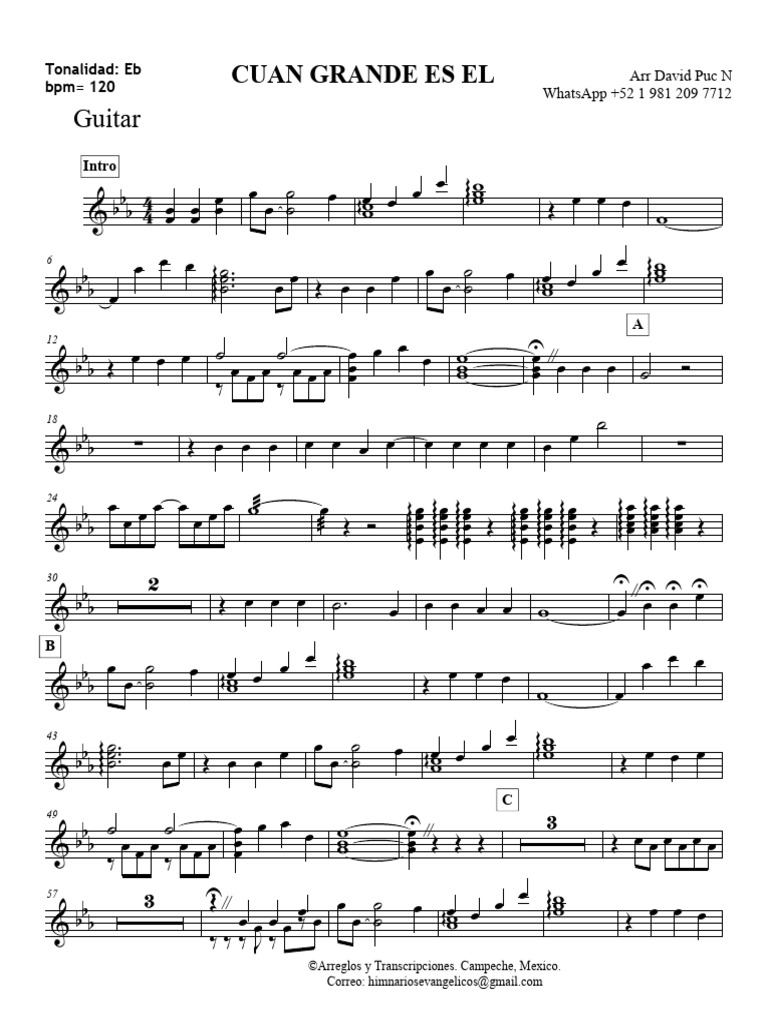 Cuan Grande Es El - Guitarra | PDF