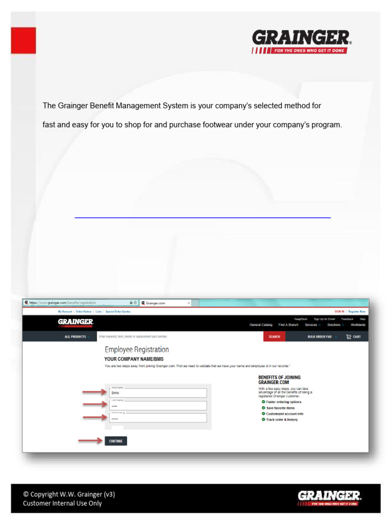 Grainger Footwear Program Registration Guide | PDF | Shoe