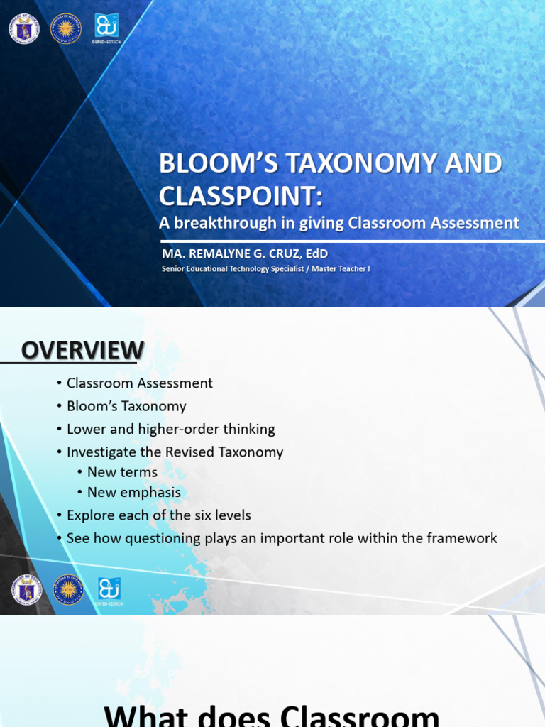 Blooms Taxonomy and Classpoint | PDF | Educational Assessment | Learning