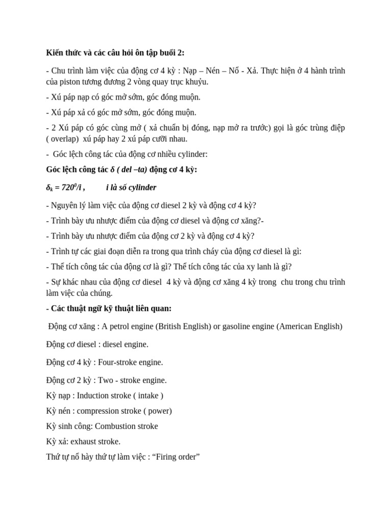 Kien Thuc Va Bai Tap Buoi 2 | PDF