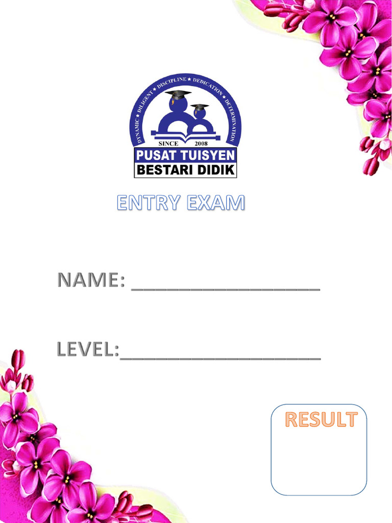 ENTRY EXAM COVER | PDF