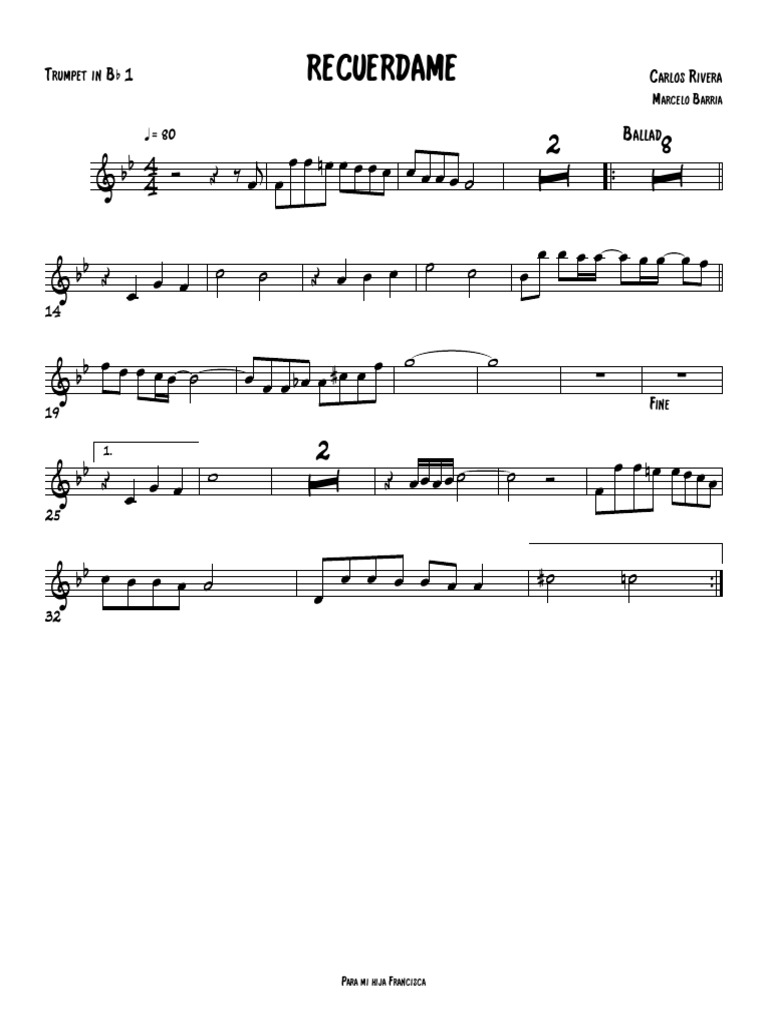 Recuerdame Trompeta 1 | PDF