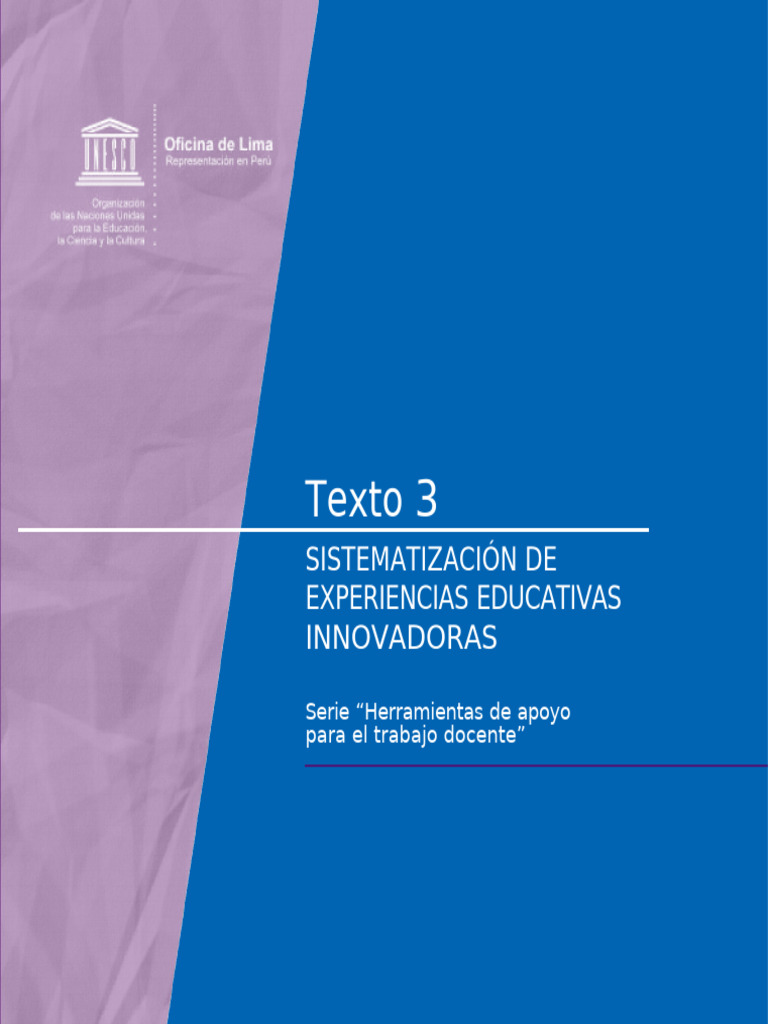 UNESCO - Sistematización de Experiencias | PDF | Enseñando | Aprendizaje