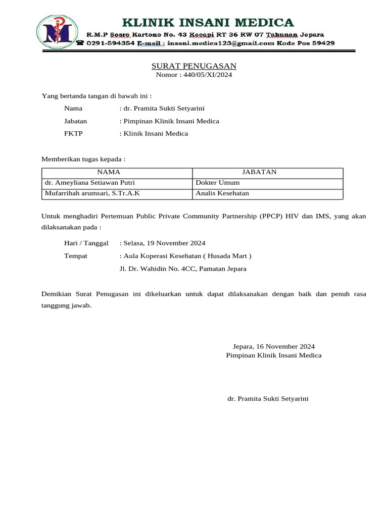 Surat Perintah Tugas Arum Dan Dr Amey | PDF