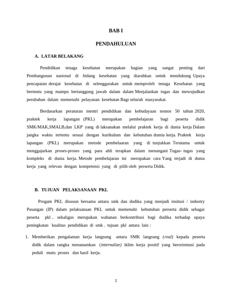 Manfaat dan Tujuan PKL di Kesehatan | PDF
