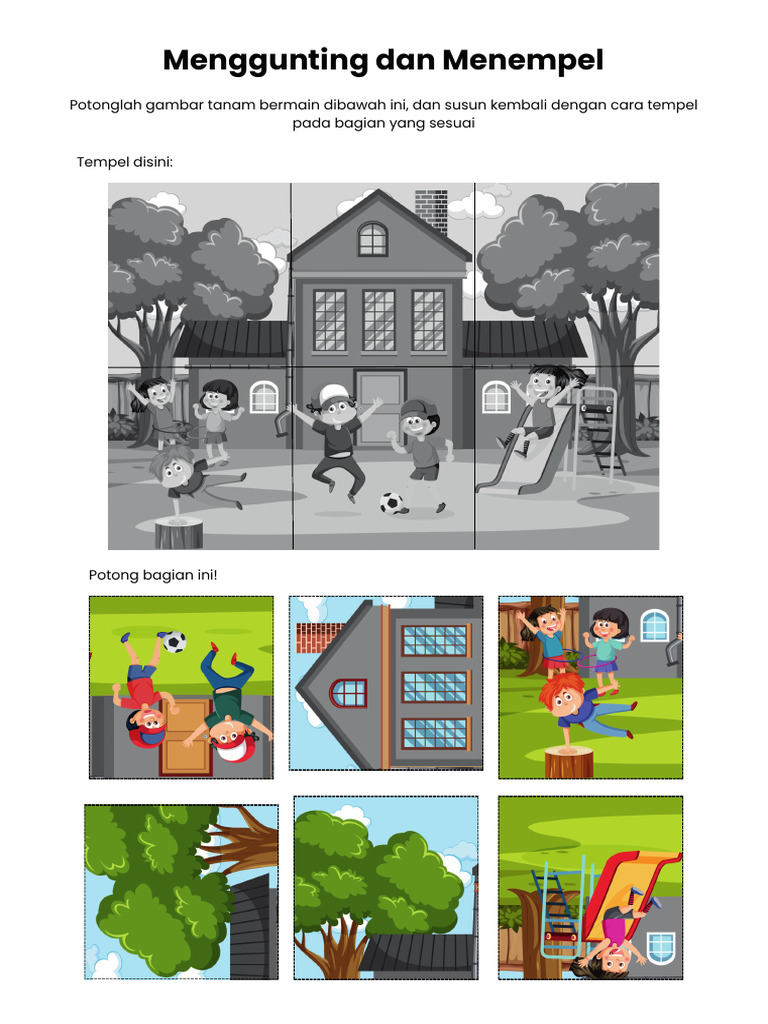 Taman Bermain Worksheet Cut and Paste - 20241214 - 090120 - 0000 | PDF