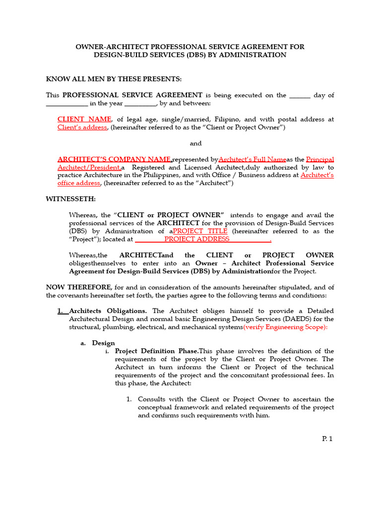 DBS-REVISED-TEMPLATE-Professional-Service-Agreement-Contract_Design-Build-Services-DBS-by ...