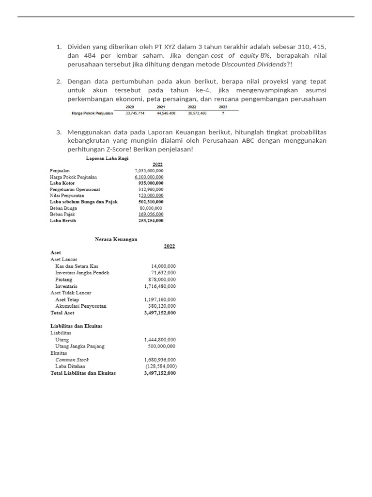 Tugas 3 Analisis Laporan Keuangan | PDF