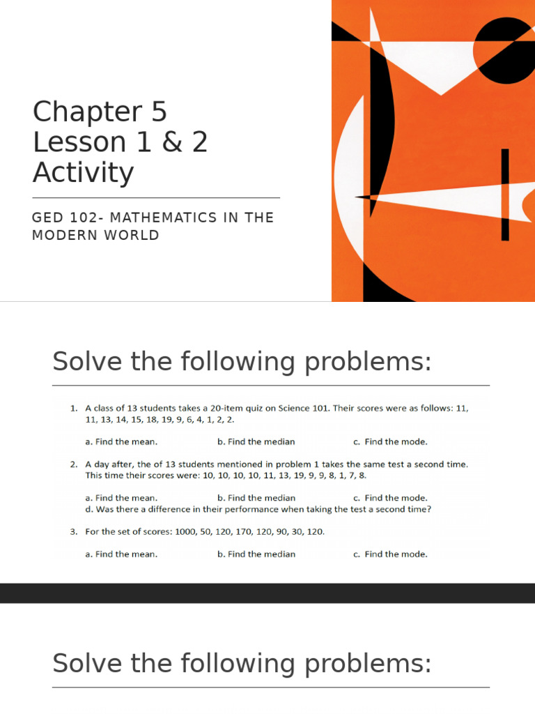 Chapter 5 Lesson 1 & 2 - ACTIVITY | PDF