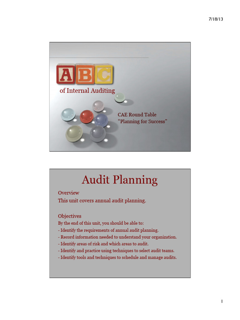 ABC Planning For Success | PDF | Audit | Risk