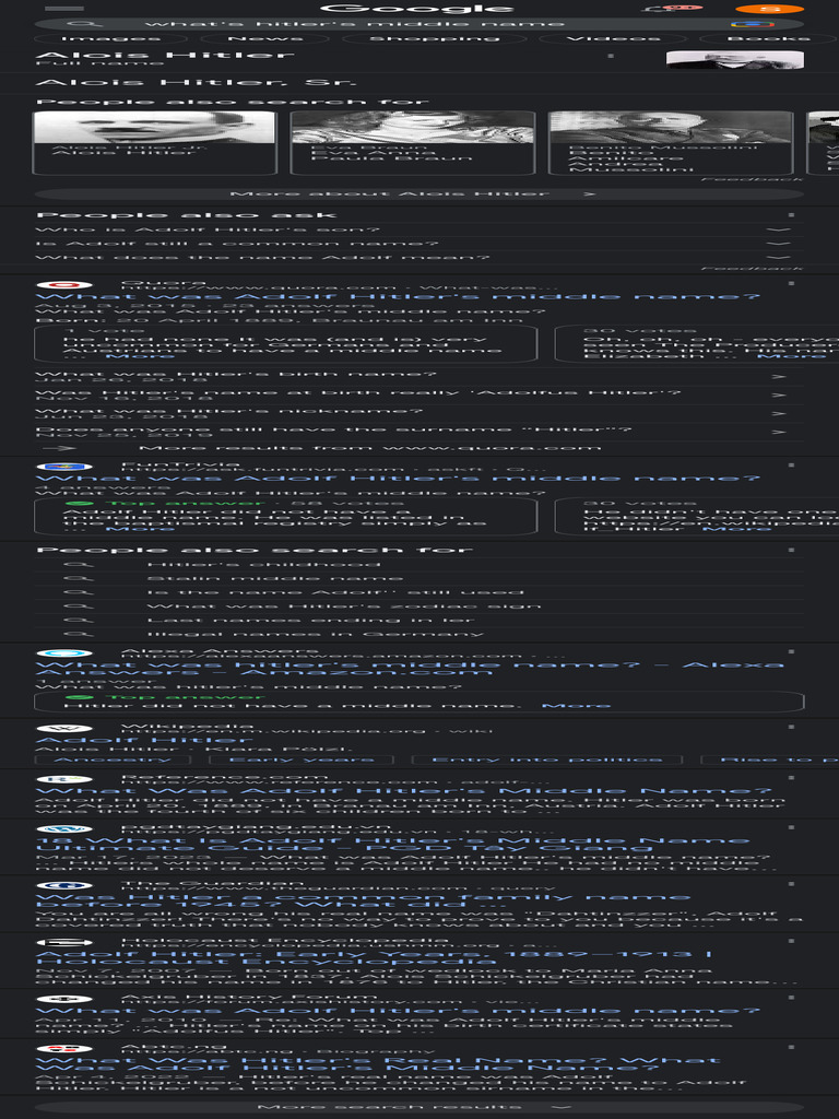 What's Hitler's Middle Name - Google Search | PDF | Adolf Hitler | Nazis