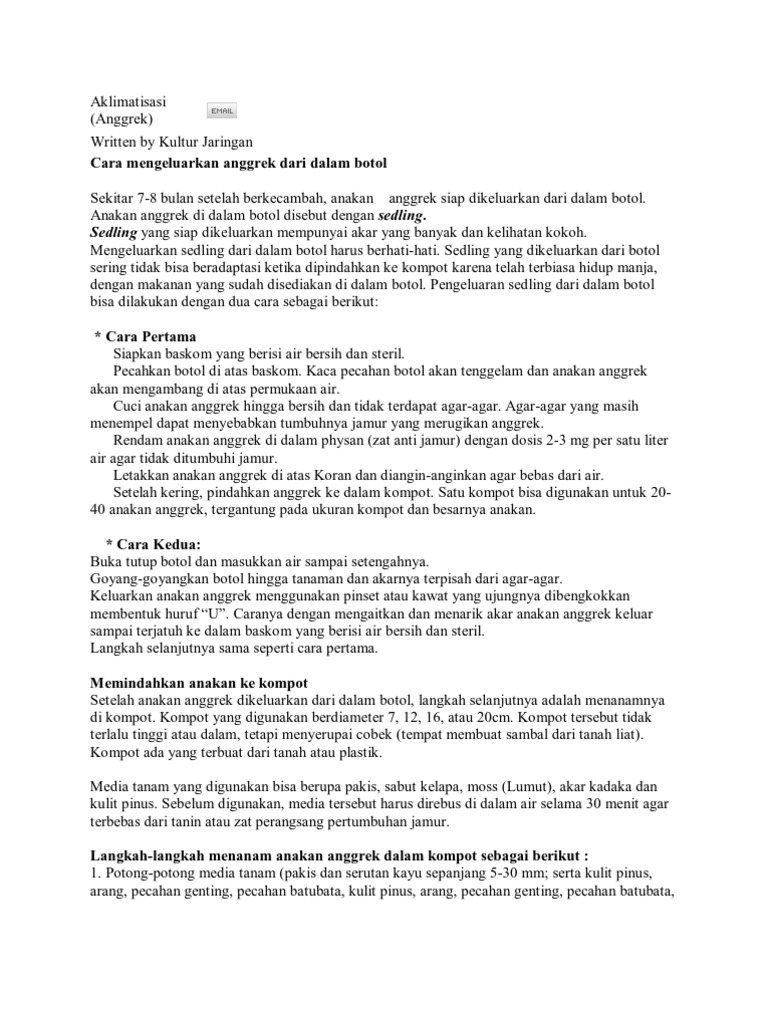 Aklimatisasi Anggrek | PDF | Griya & Taman