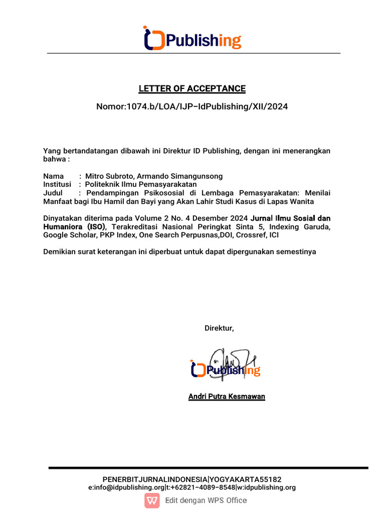 Loa Jurnal Iso 2024 | PDF