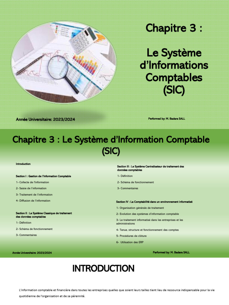 Système d'Information Comptable 2023/2024 | PDF | Progiciel de gestion ...