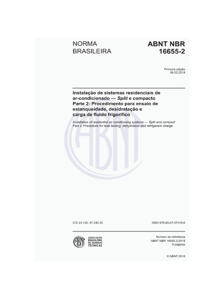 NBR 16655-2 de 02.2018 - Instalação de Sistemas Residenciais de Ar ...