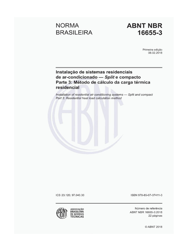 NBR 16655-3 de 02.2018 - Instalação de Sistemas Residenciais de Ar ...