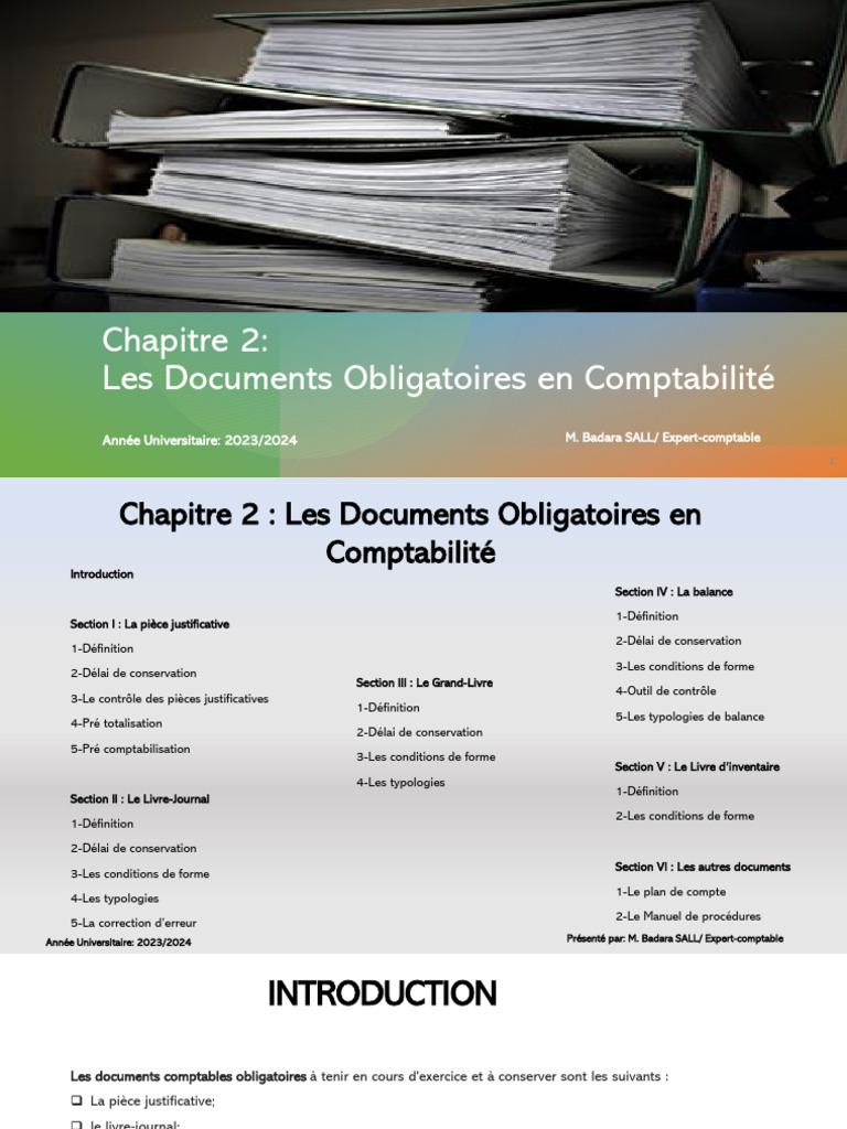 Documents Comptables Obligatoires | PDF | Comptabilité