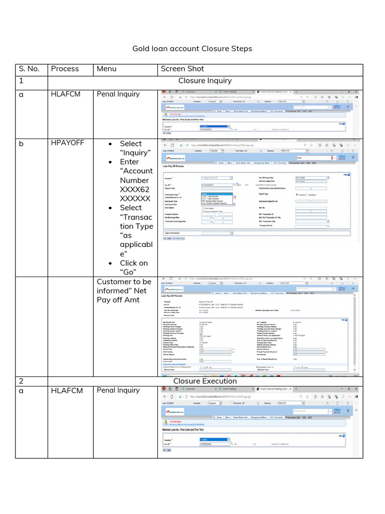 Gold Loan Closure Process Guide | PDF