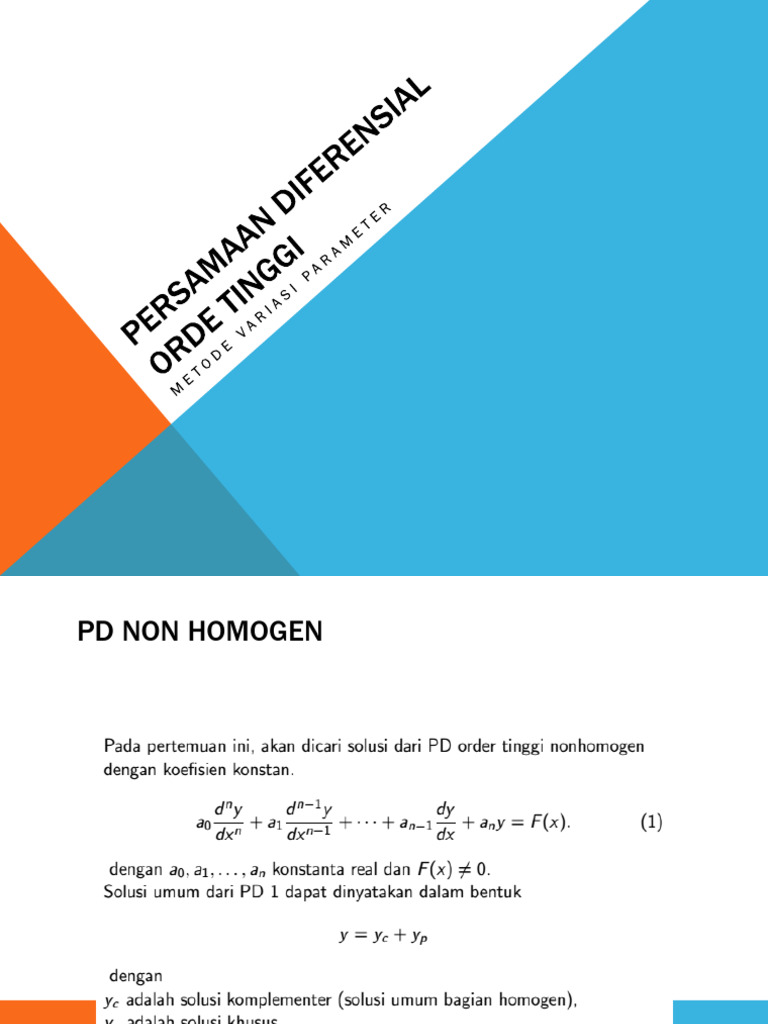 PD ORDE TINGGI-VARIASI PARAMETER | PDF PD ORDE TINGGI-VARIASI PARAMETER | PDF