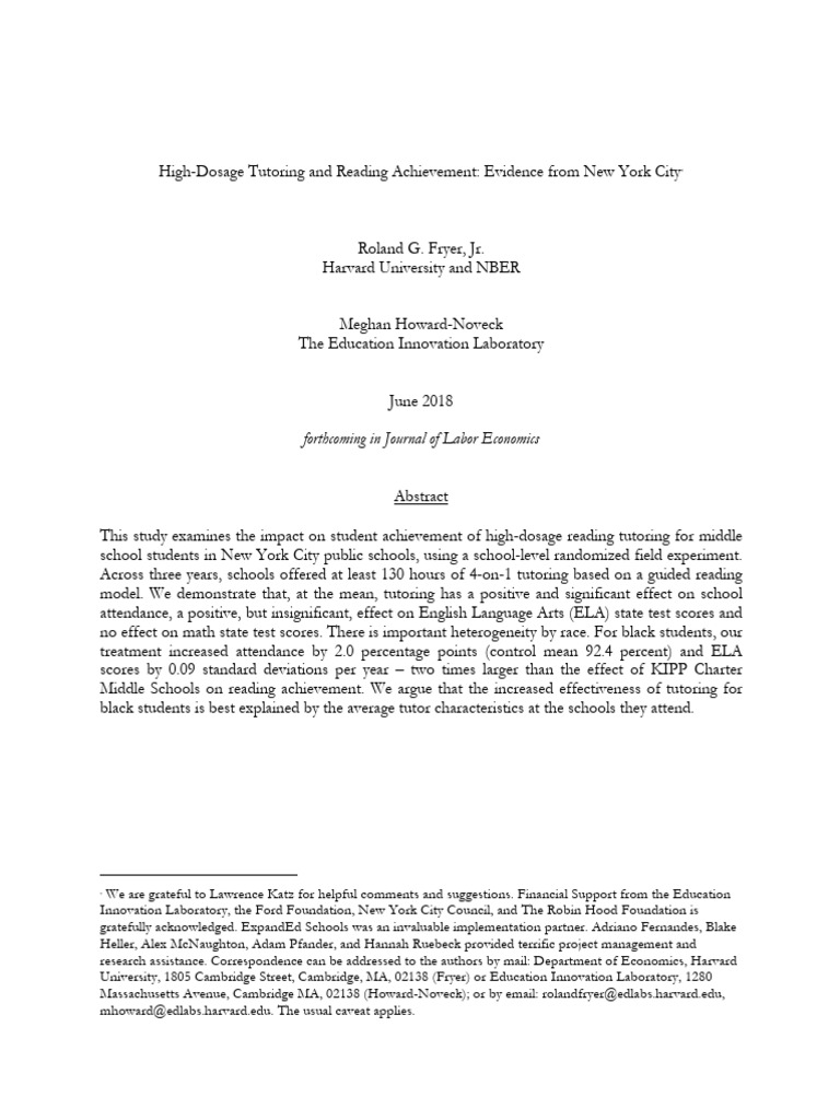 High Dosage Tutoring | PDF