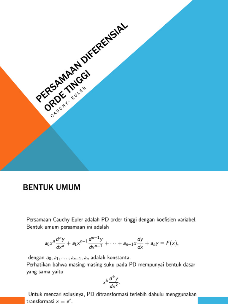 PD ORDE TINGGI CAUCHY-EULER | PDF