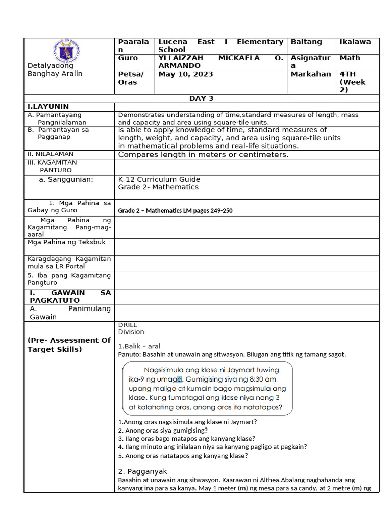 Math 2 Quarter 4 Week 2 MAY 10 With Wrksheet | PDF