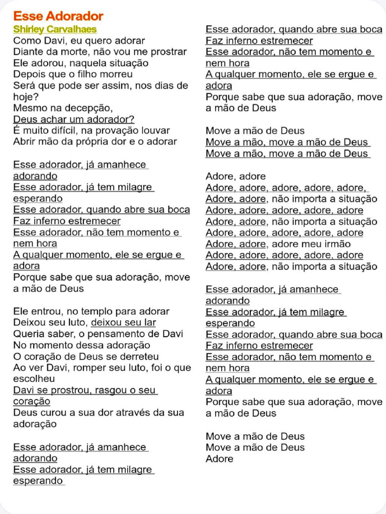Esse Adorador (Shirley Carvalhaes) | PDF | Deus | Davi