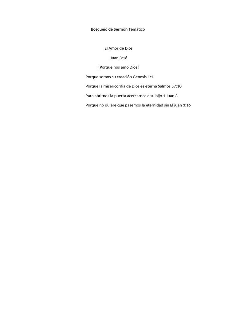 Bosquejo Sermon Tematico | PDF