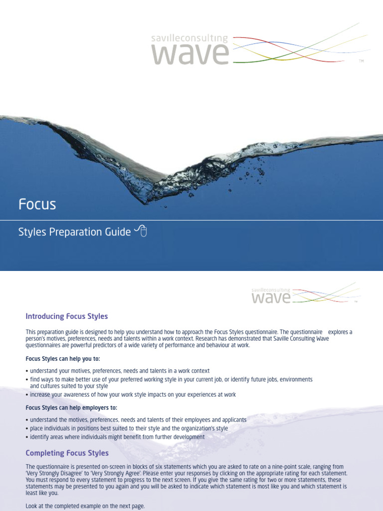 How To Approach The Wave Focus Styles Assessment | PDF | Psychology ...