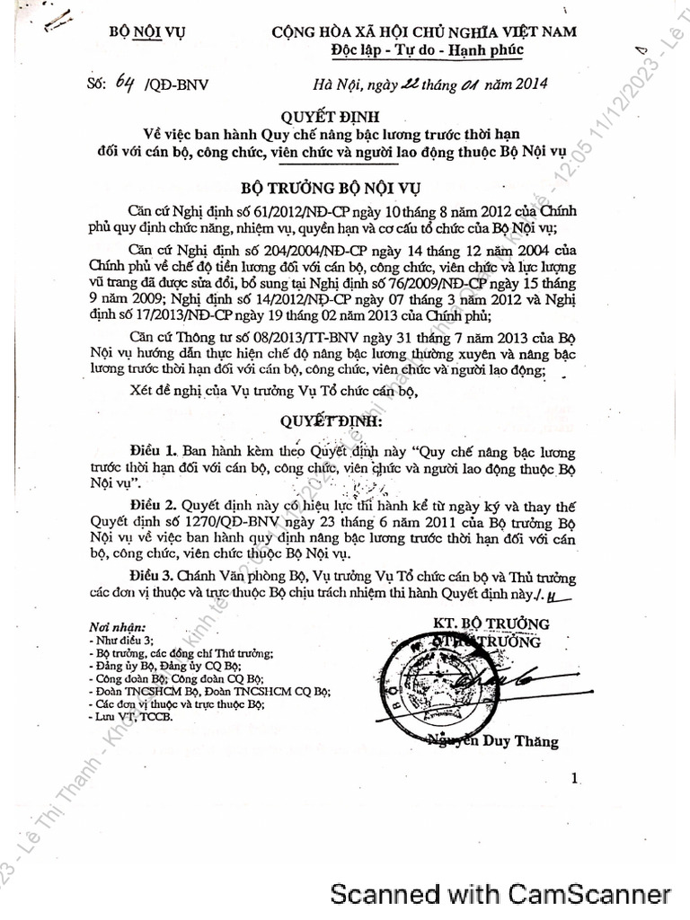 QD 64 cua Bo Noi vu | PDF