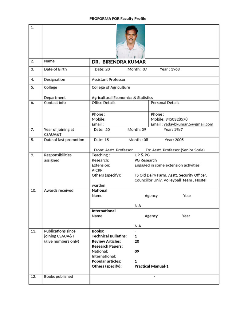 Dr. Birendra Kumar | PDF | Agriculture | Natural Environment