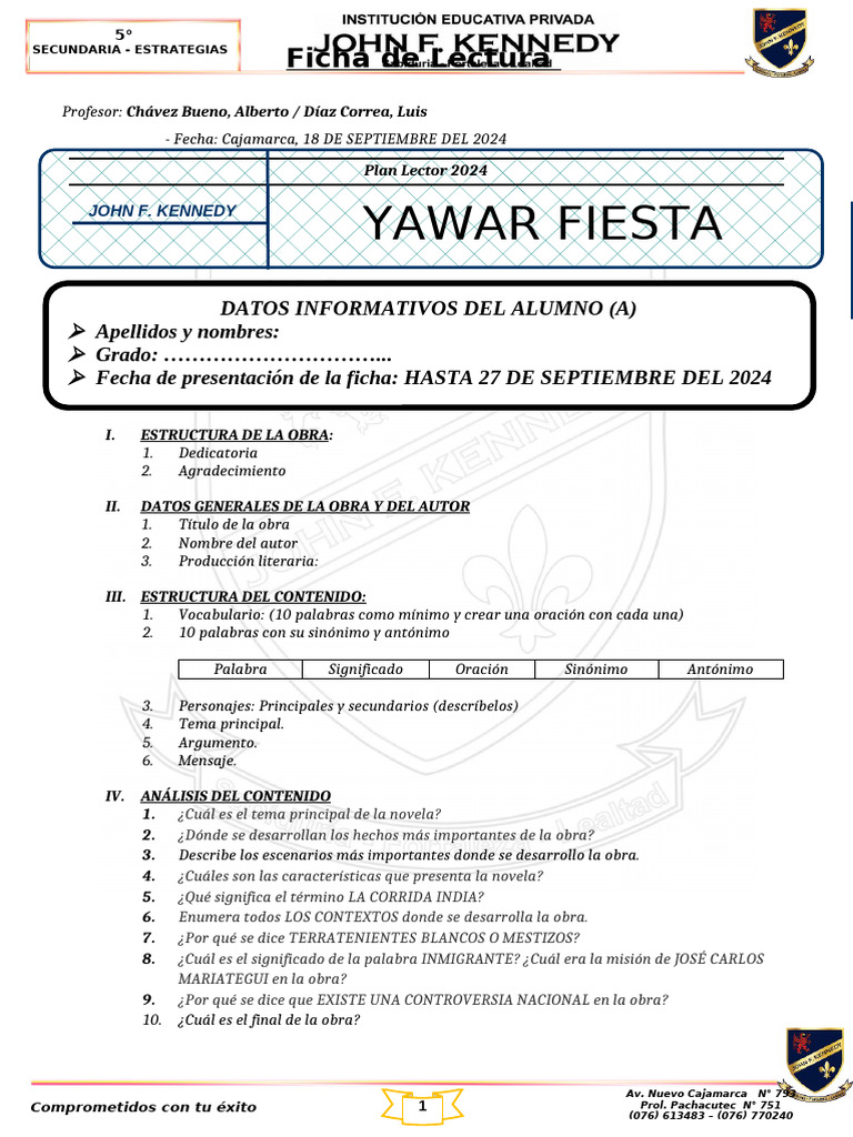 5to - Yawar Fiesta | PDF