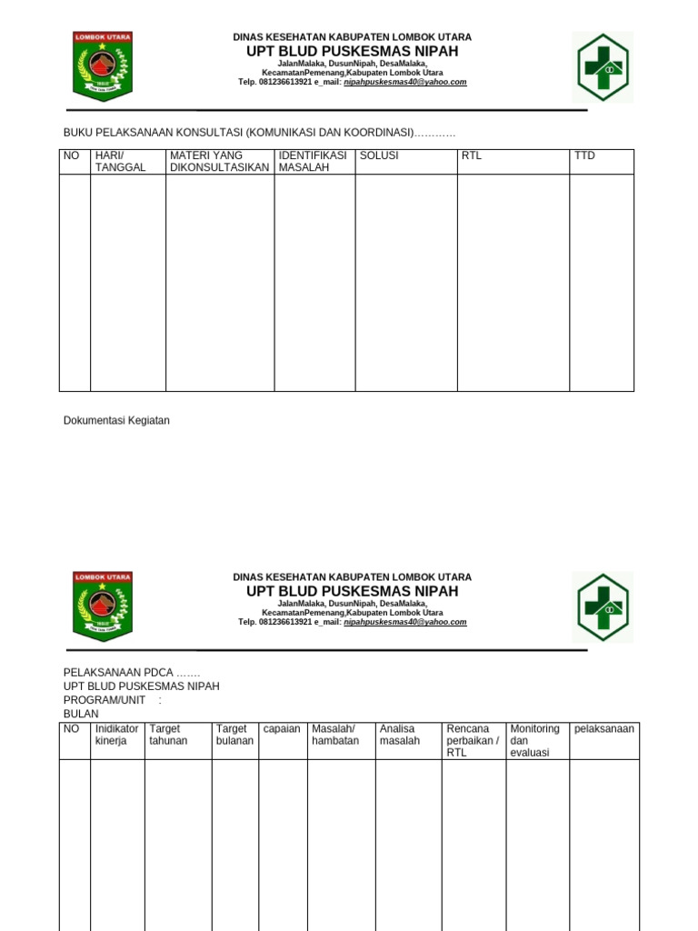 Buku Koordinasi - Pdca - Monev | PDF