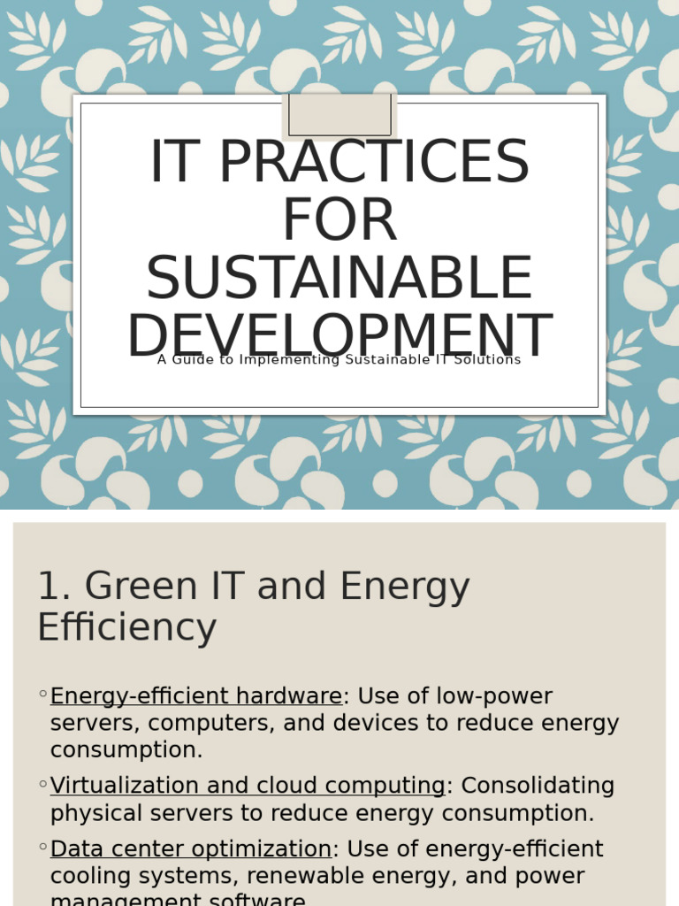 Sustainable IT Practices Guide | PDF