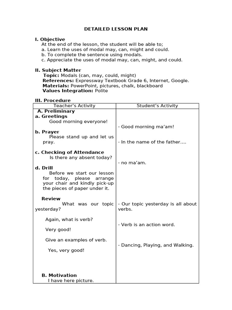 DETAILED LESSON PLAN in English 6 (ARIEL MERCADO) | PDF | Linguistics ...