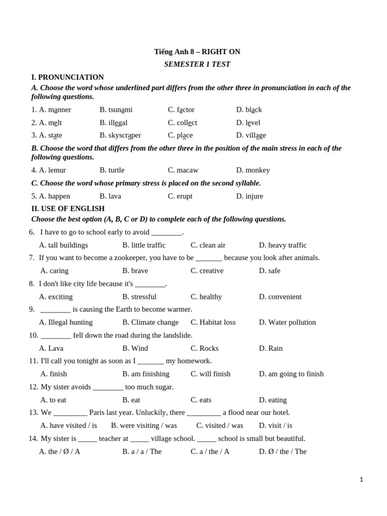RO8_Semester 1 | PDF